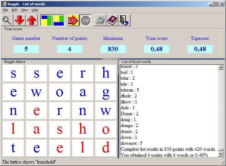 Technical aspects of Boggle